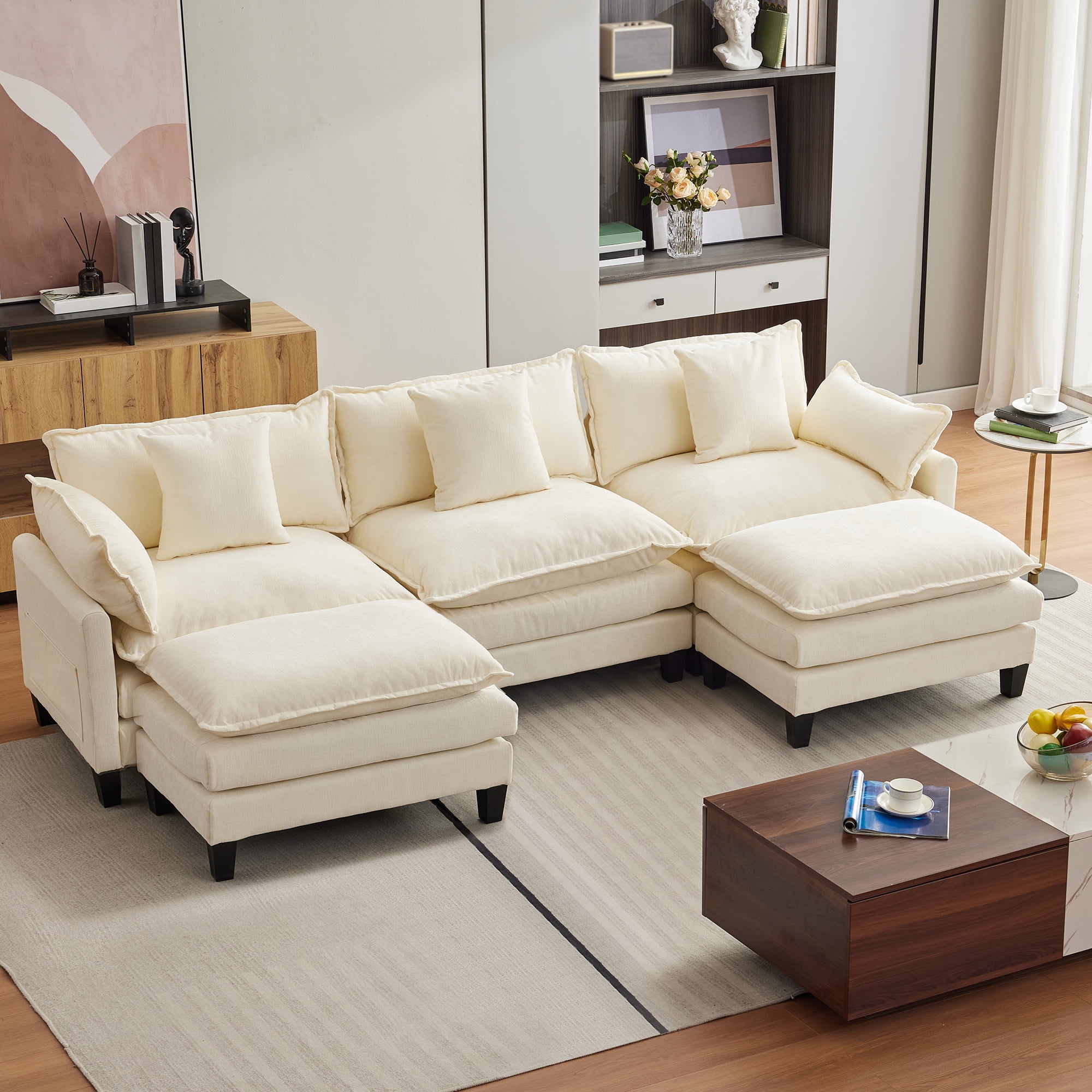 Couch/Deep Seat/Armrest/Plush Corduroy Fabric, No Assembly Required ...