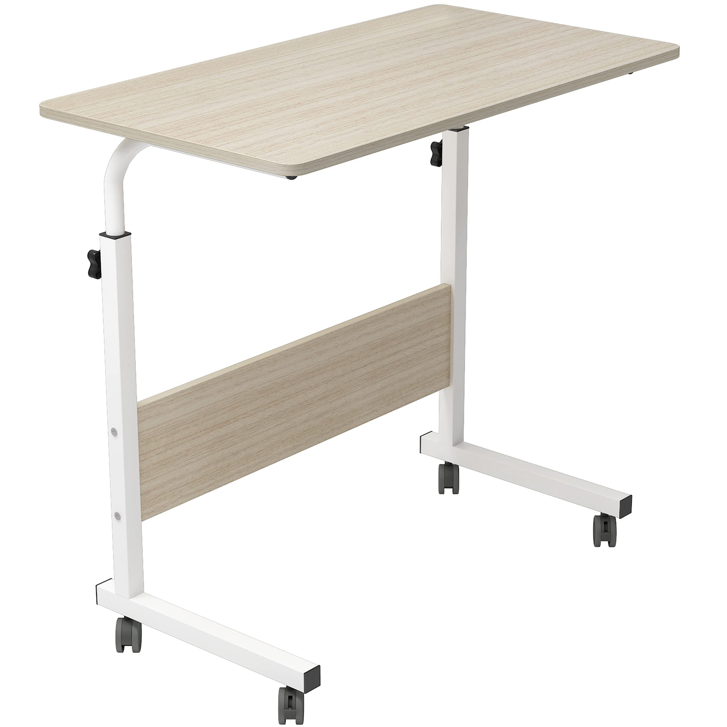 "Adjustable Wood Snack C Table with Wheels, Portable Laptop Stand, 23. ...