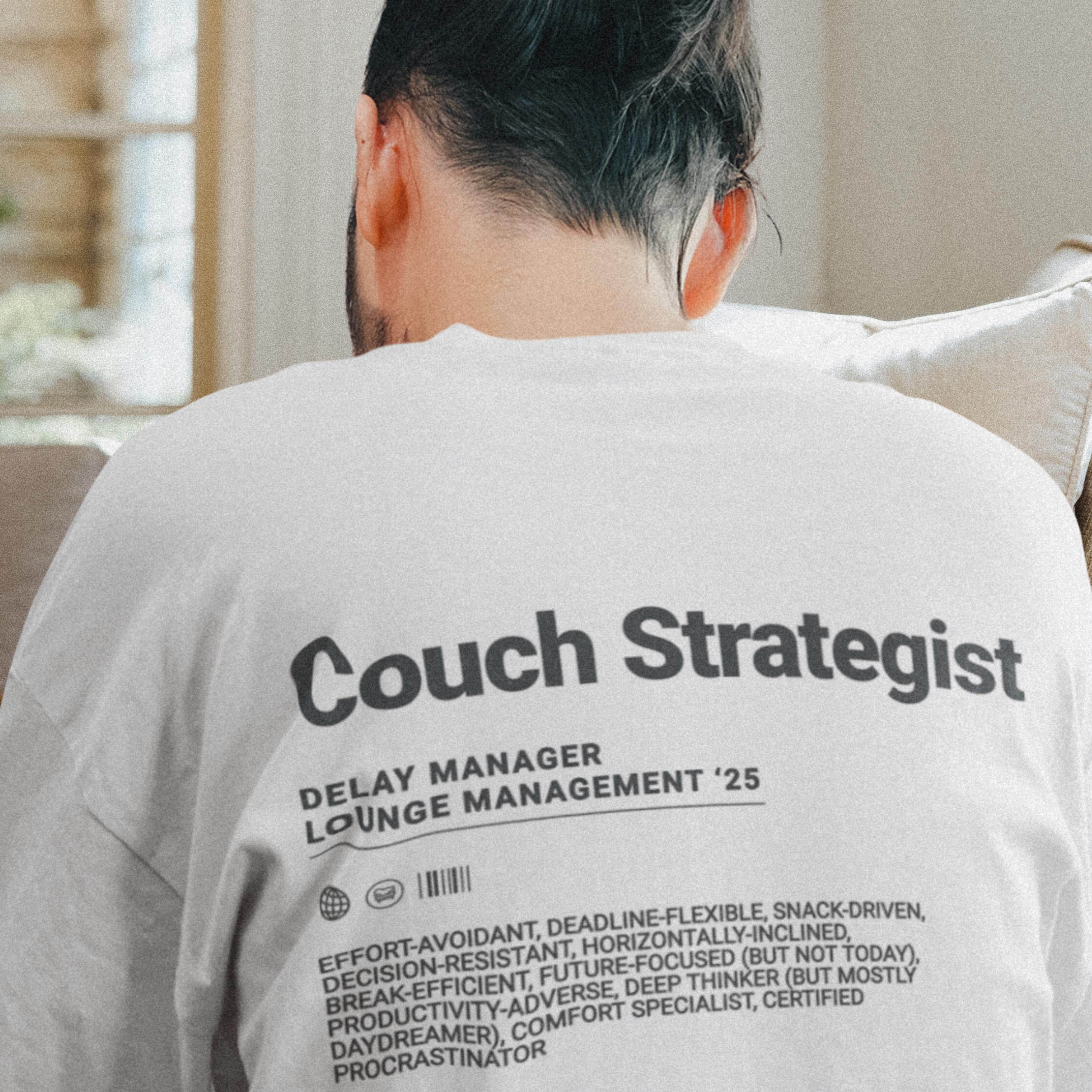 Couch Strategist Unisex T-Shirt – Funny Minimalist Typography Tee, Gift ...