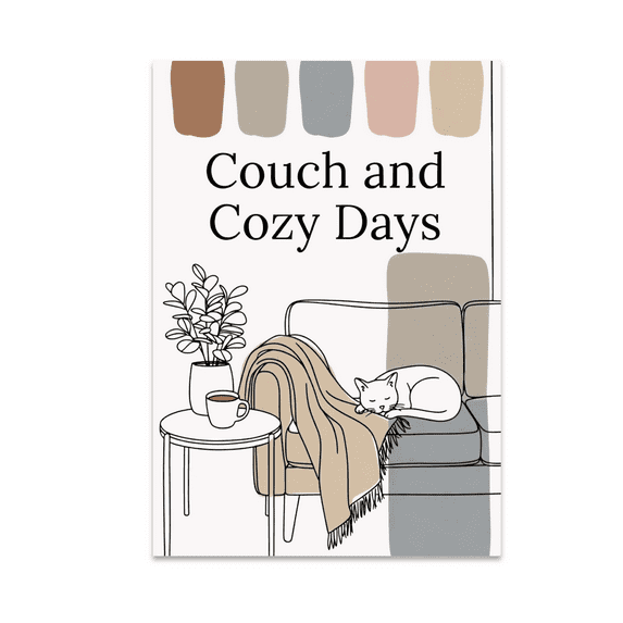 Couch and Cozy Days Wall Art - Relaxed Lifestyle - 13x19 Poster Print ...