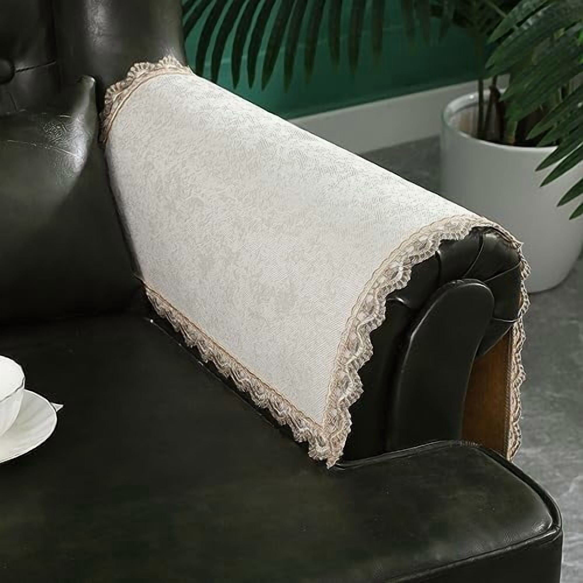 Couch arm Covers,Non-Slip lace Sofa arm Covers Set of 2 Washable Sofa ...