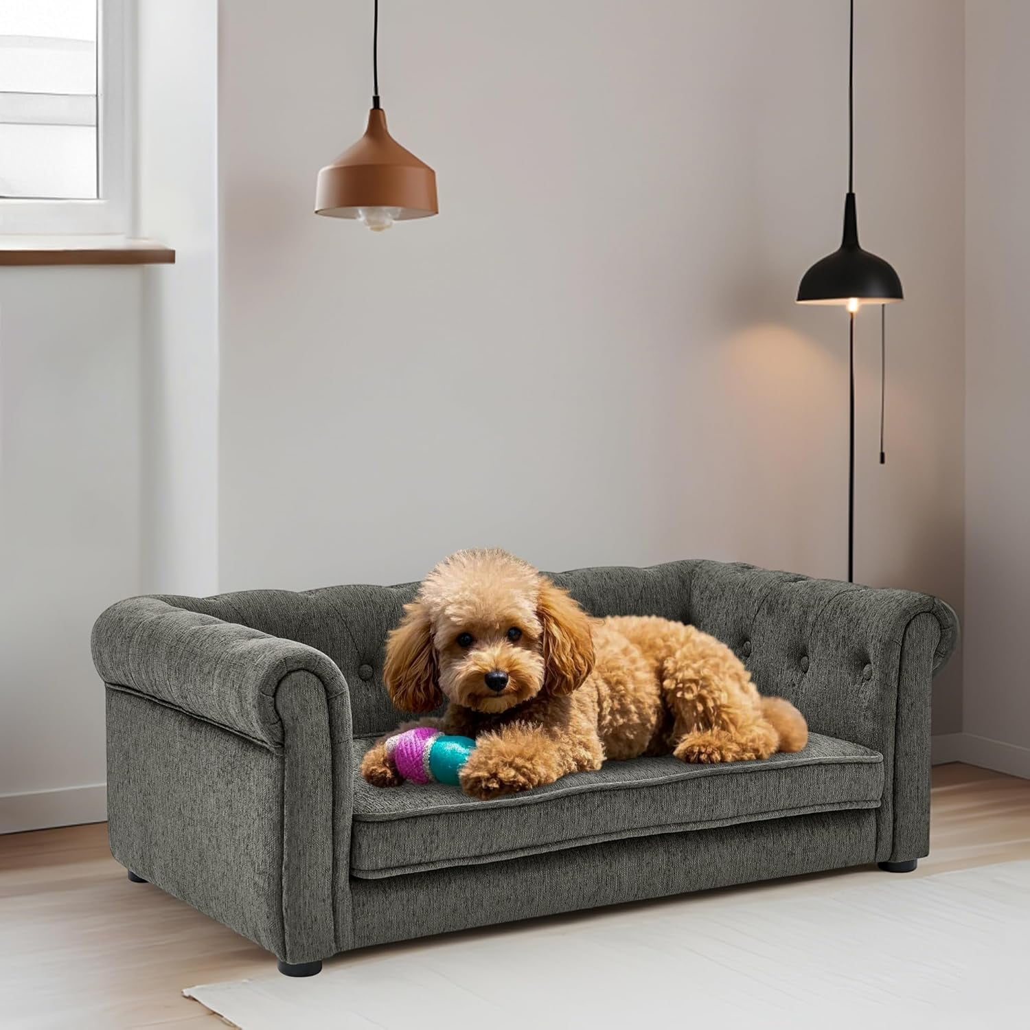 Couch for Large Dogs, Memory Foam Pet Sofa with Dry Cleanable Fabric ...