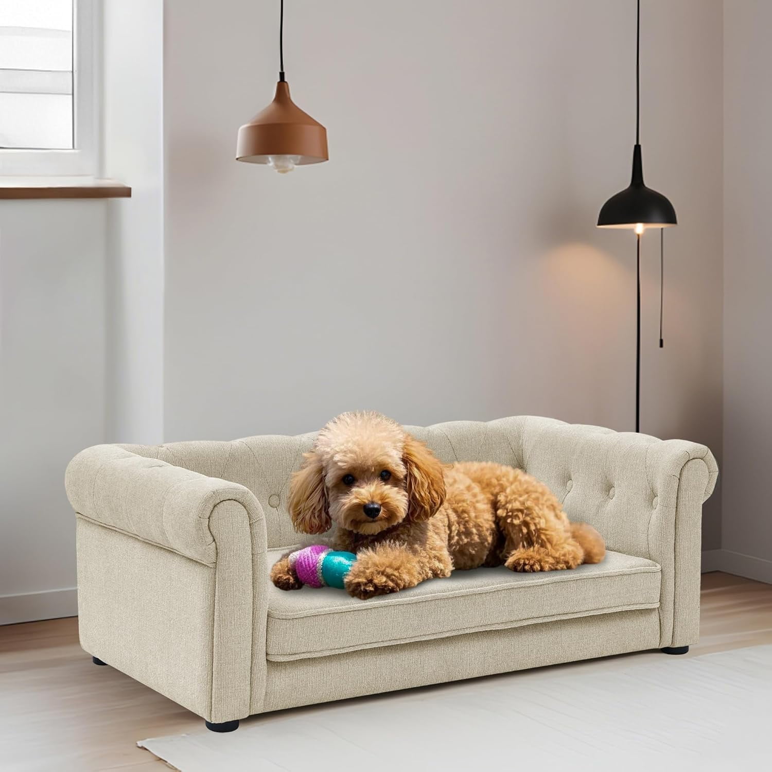 Couch for Large Dogs, Memory Foam Pet Sofa with Dry Cleanable Fabric ...
