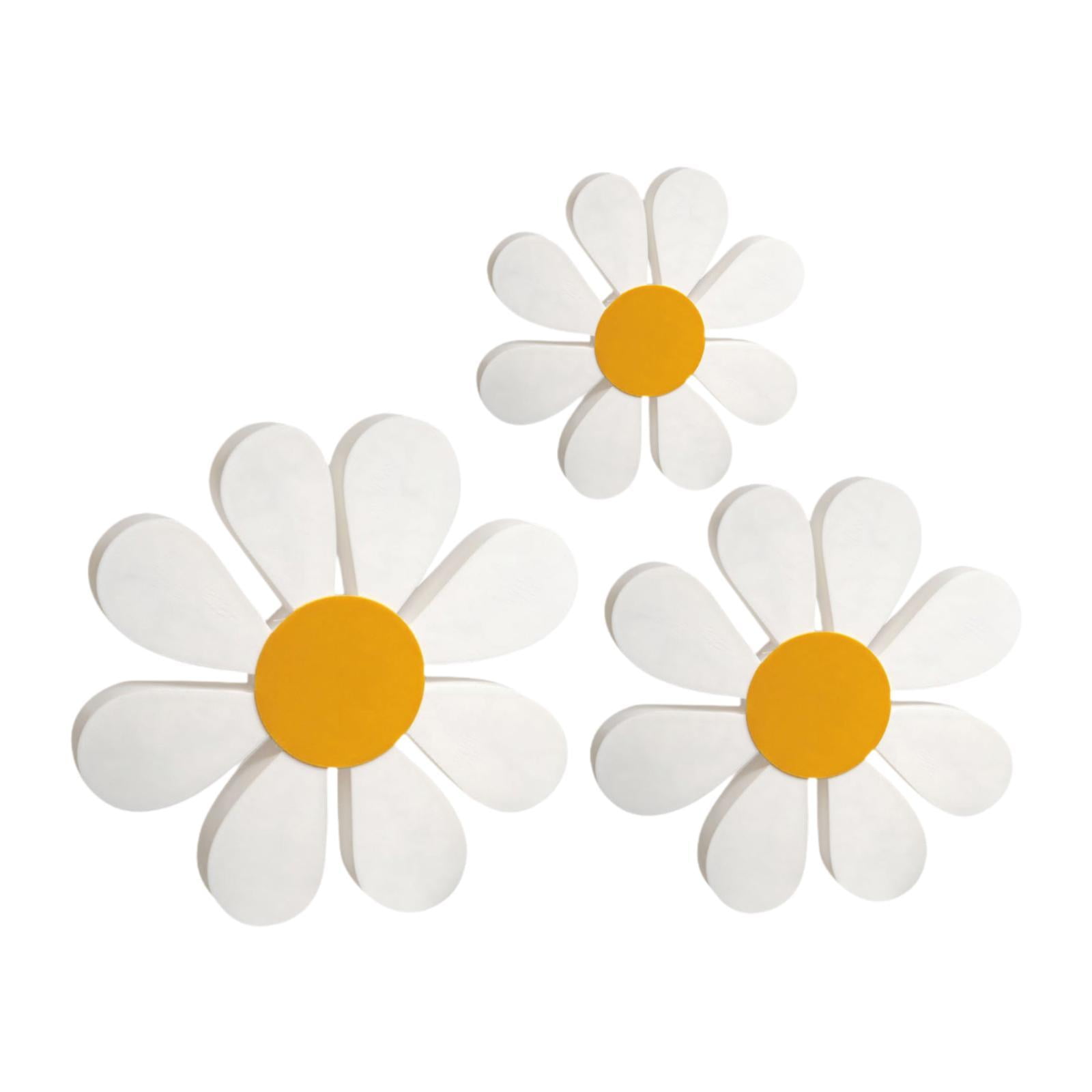 CoudarTitie 3Pcs Wooden Daisy Decor Daisy Flower Decoration Decorative ...