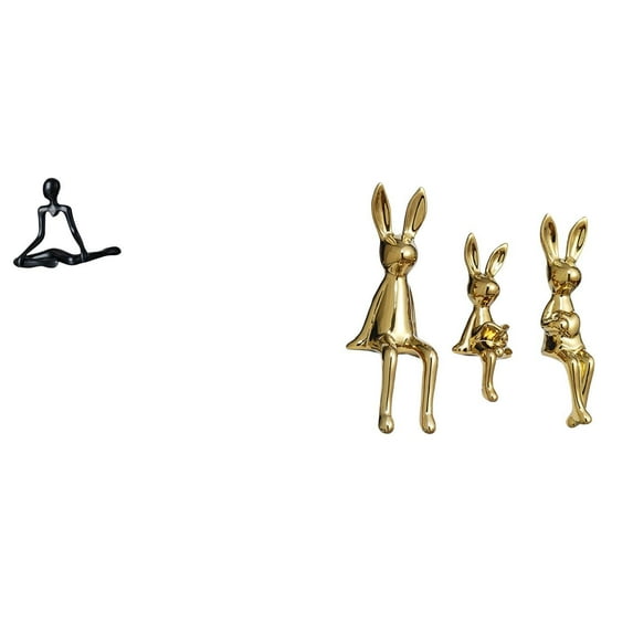 CoudarTitie Abstract Bunny Thinker Statue Creative Family Figurine ...