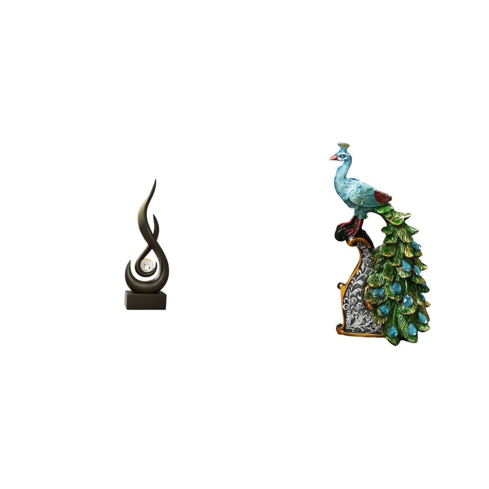 CoudarTitie Abstract Flame Peacock Statue Modern Art Resin Sculpture ...