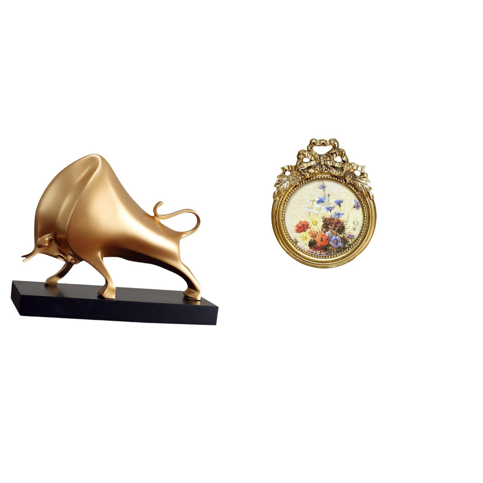 CoudarTitie Abstract Ox Sculpture with Vintage European Frame for ...