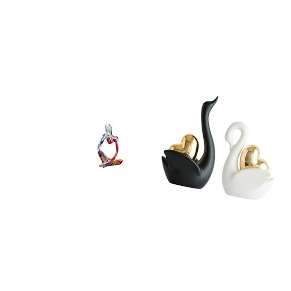 CoudarTitie Abstract Swan Thinker Resin Statue Figurine Ornament ...