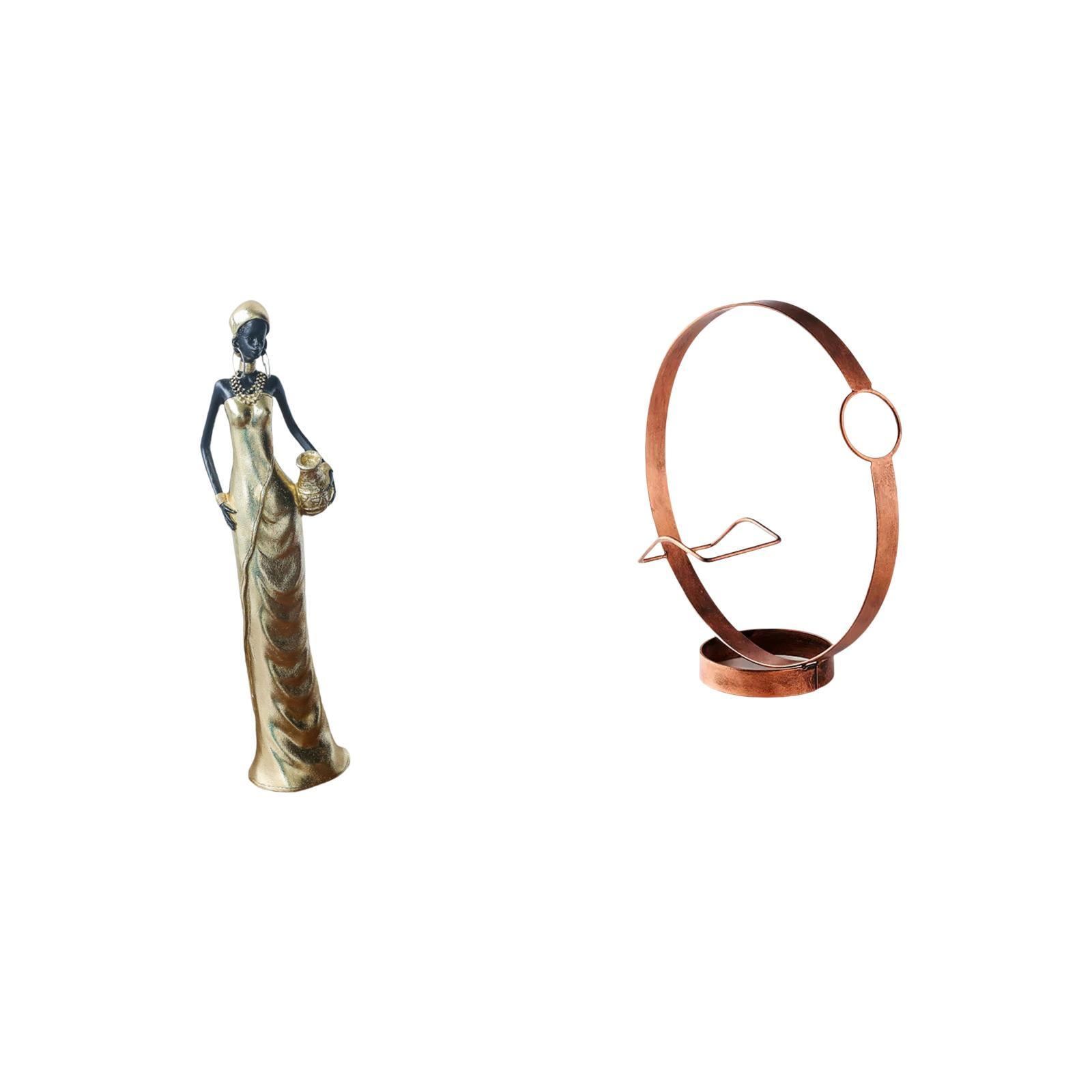 CoudarTitie African Figurine Desktop Figurine Tribal Lady Statue Bottle ...