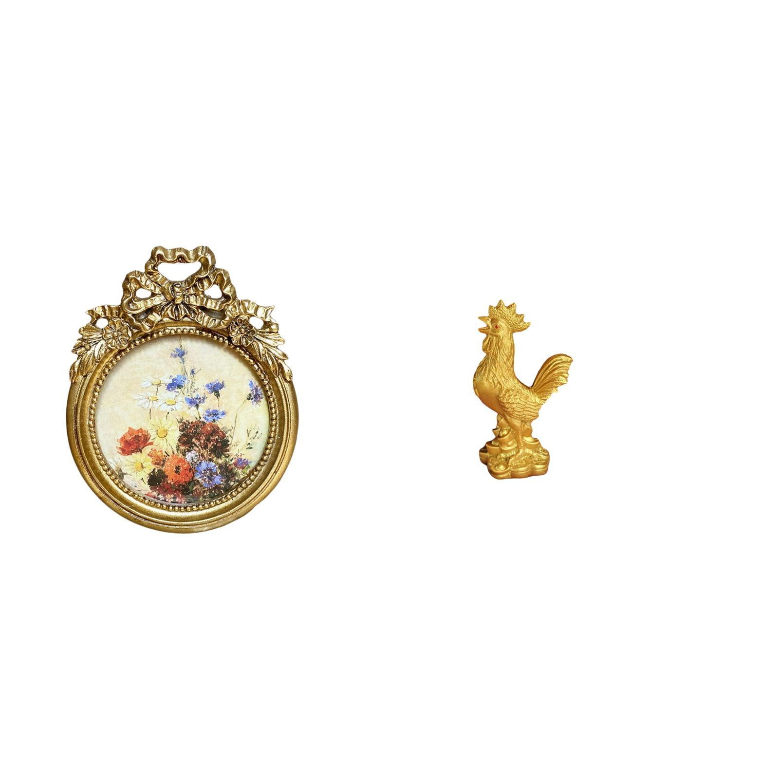 CoudarTitie Antique Photo Frame Vintage Picture Frame Round 3x3 inch ...