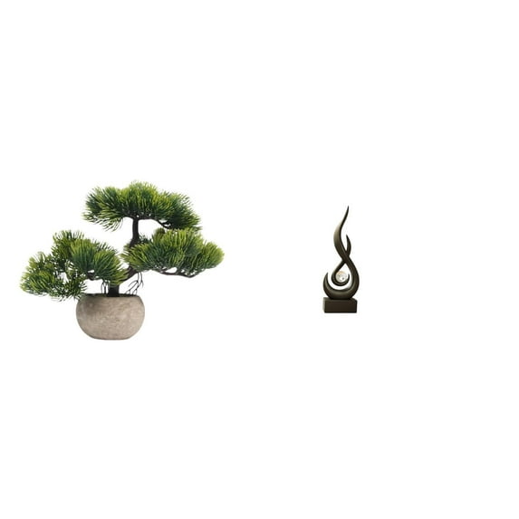 CoudarTitie Artificial Bonsai Fire Tree Modern Greenery Resin Flame ...