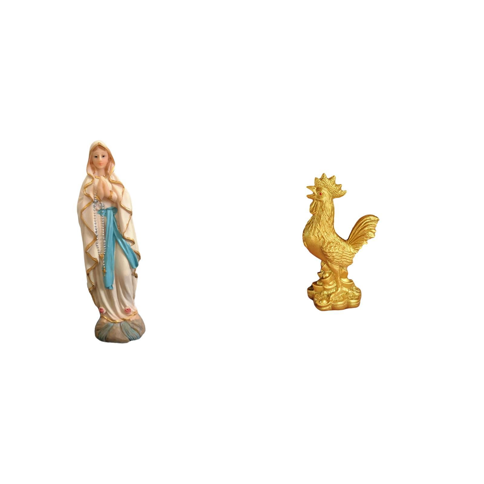 CoudarTitie Blessed Lady Mary and Rooster Feng Shui Statue Decorative ...