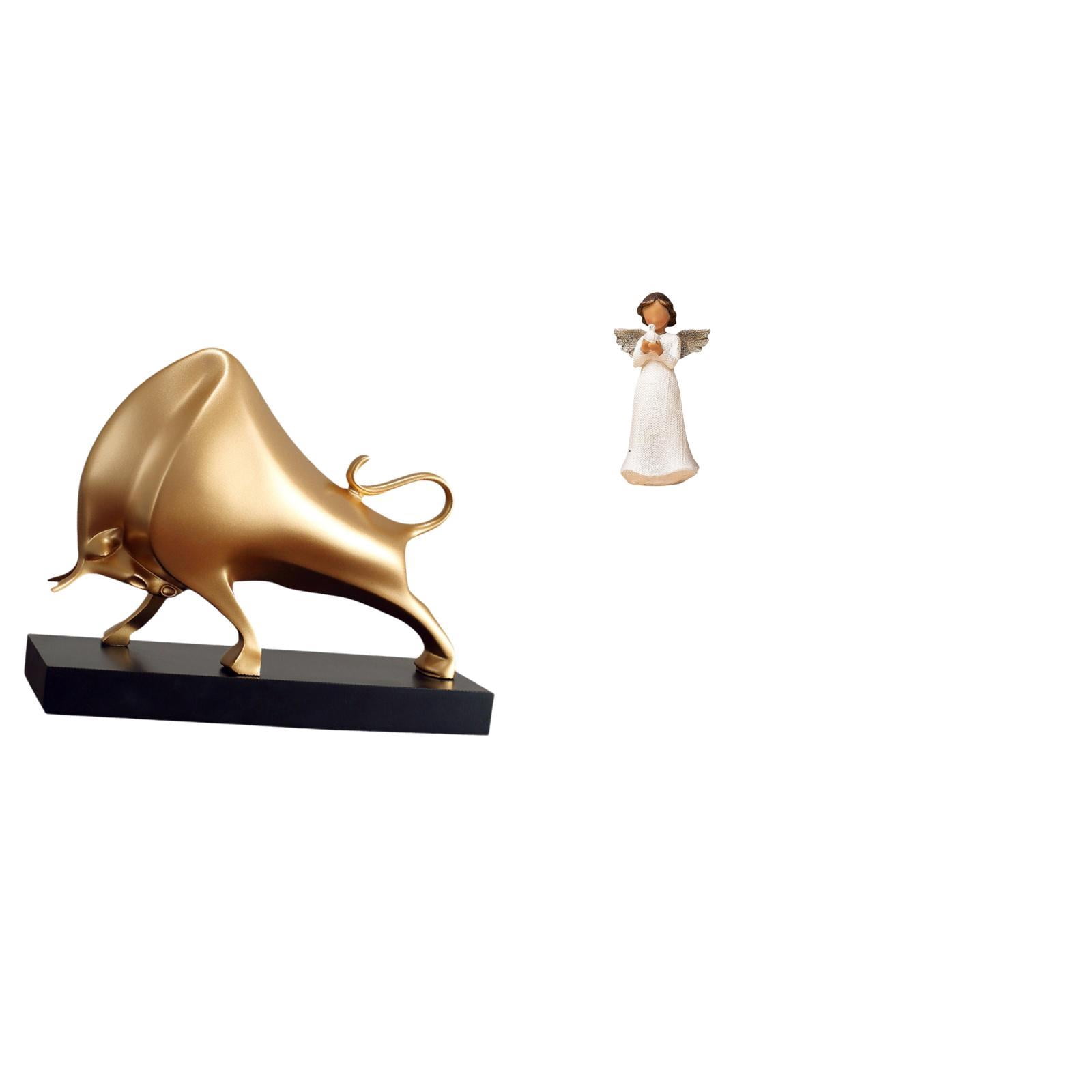 CoudarTitie Bull Angel Sculpture Resin Figurine Ox Cherub Statue ...