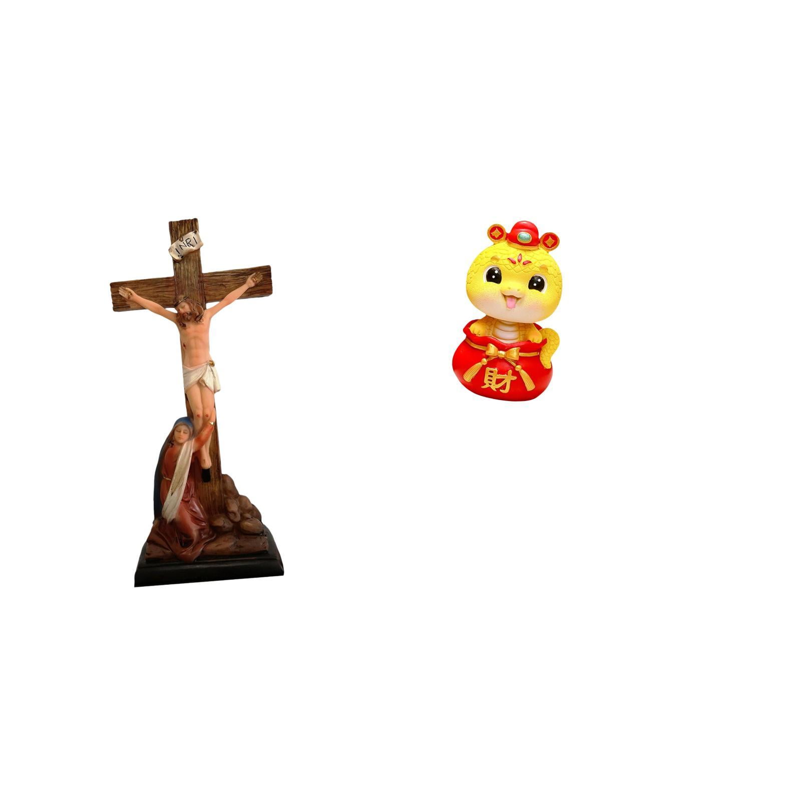 CoudarTitie Catholic Statue Mother Mary Statue Figurine Jesus Cross ...
