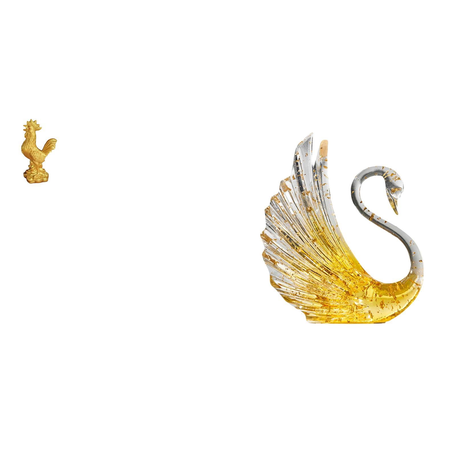 CoudarTitie Chicken Figurine Feng Shui Decor Swan Statue Resin Goose ...
