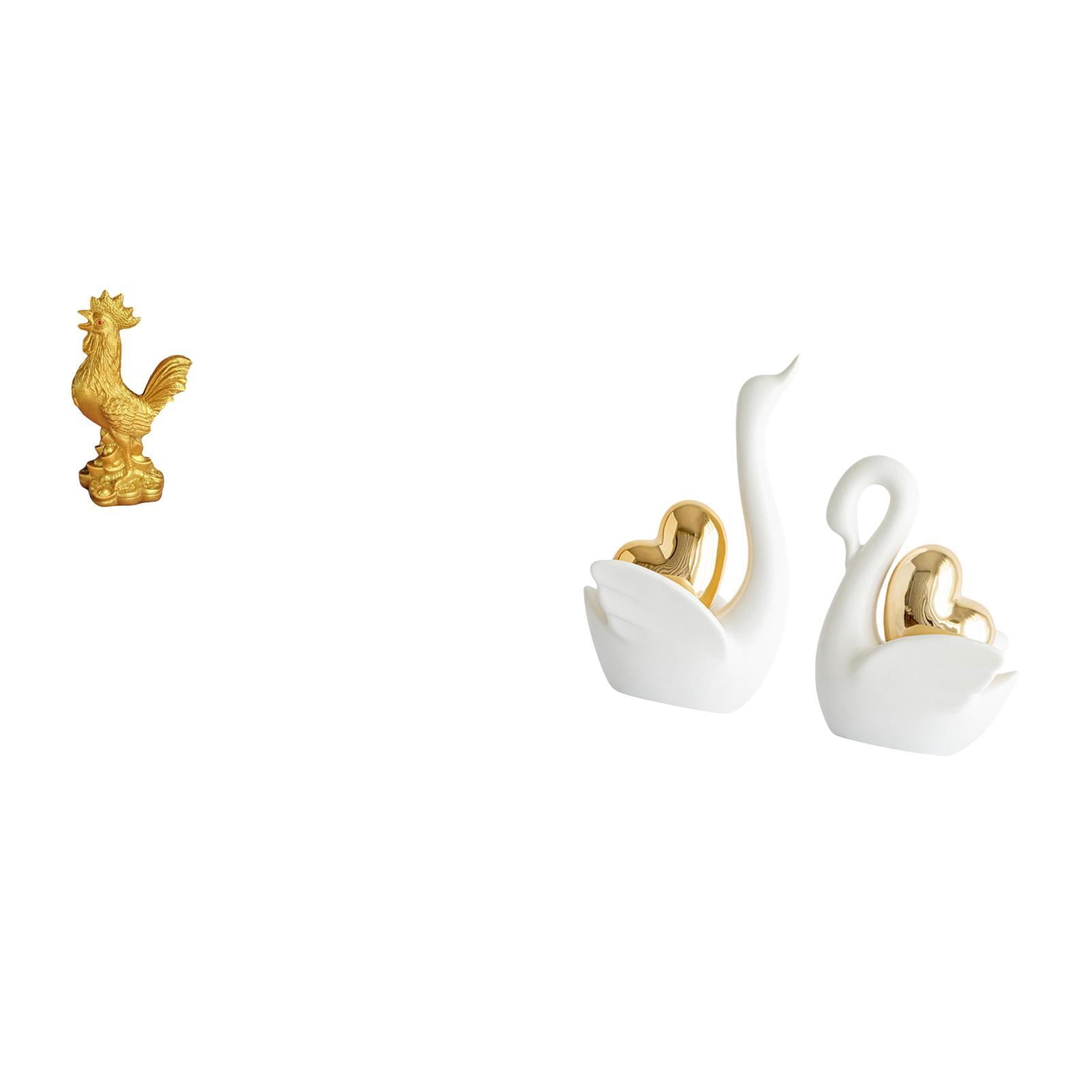 CoudarTitie Chicken Sculpture Rooster Figurine Resin Statue Swan Statue ...