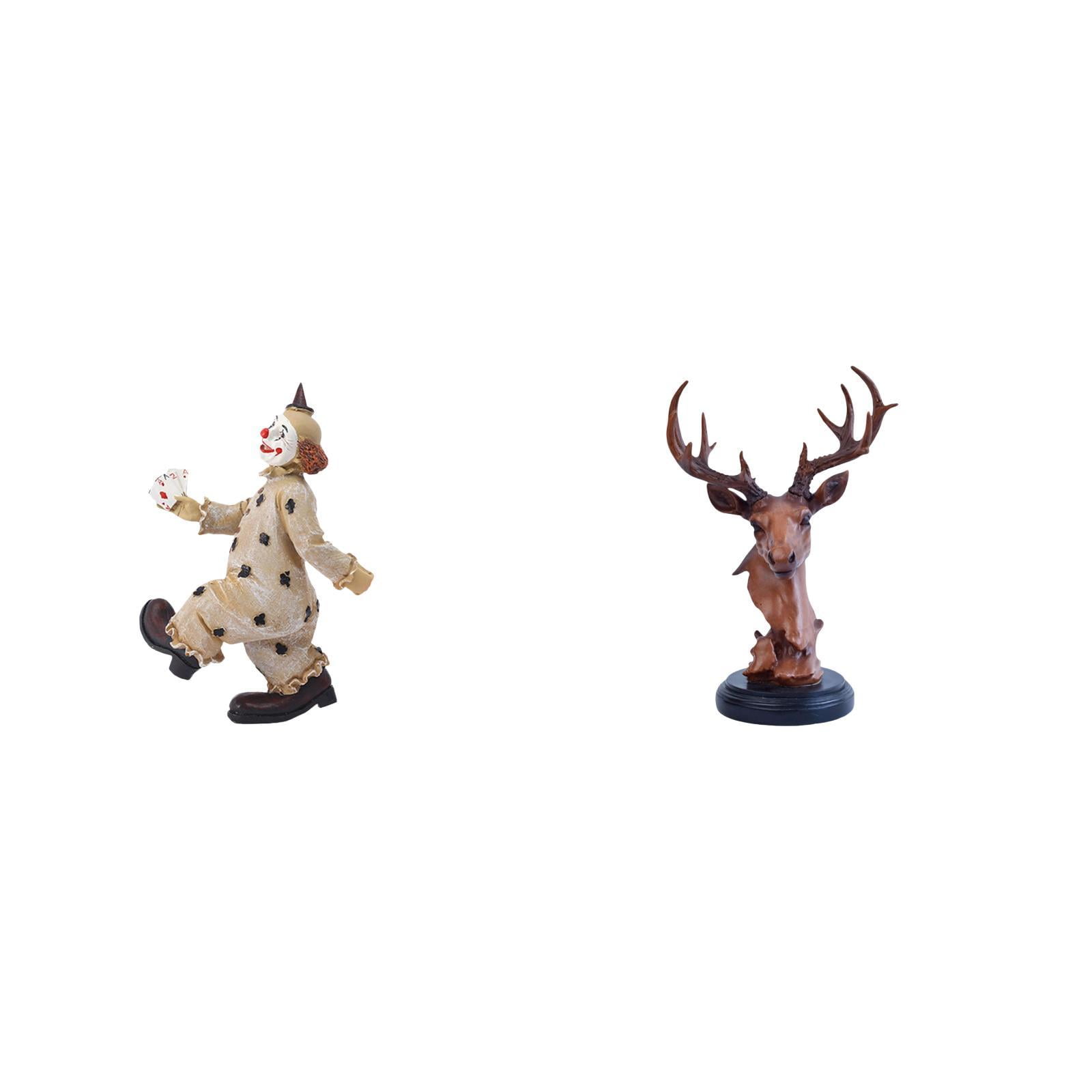 CoudarTitie Clown Deer Figurine Statue Sculpture Collection Statuette ...