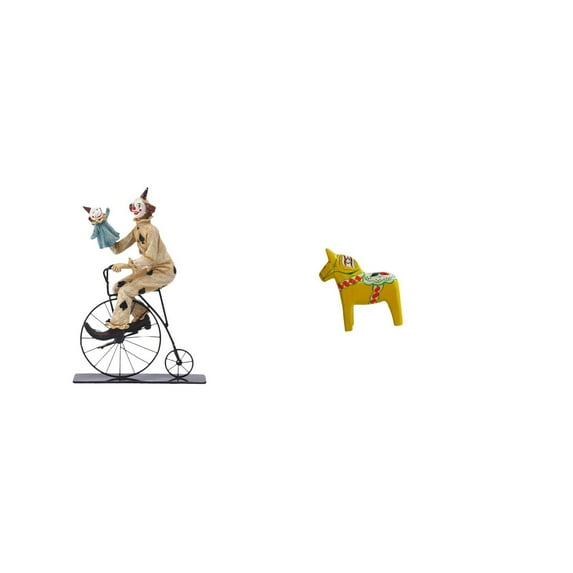 CoudarTitie Clown and Swedish Dala Horse Figurine Sculpture Collection ...