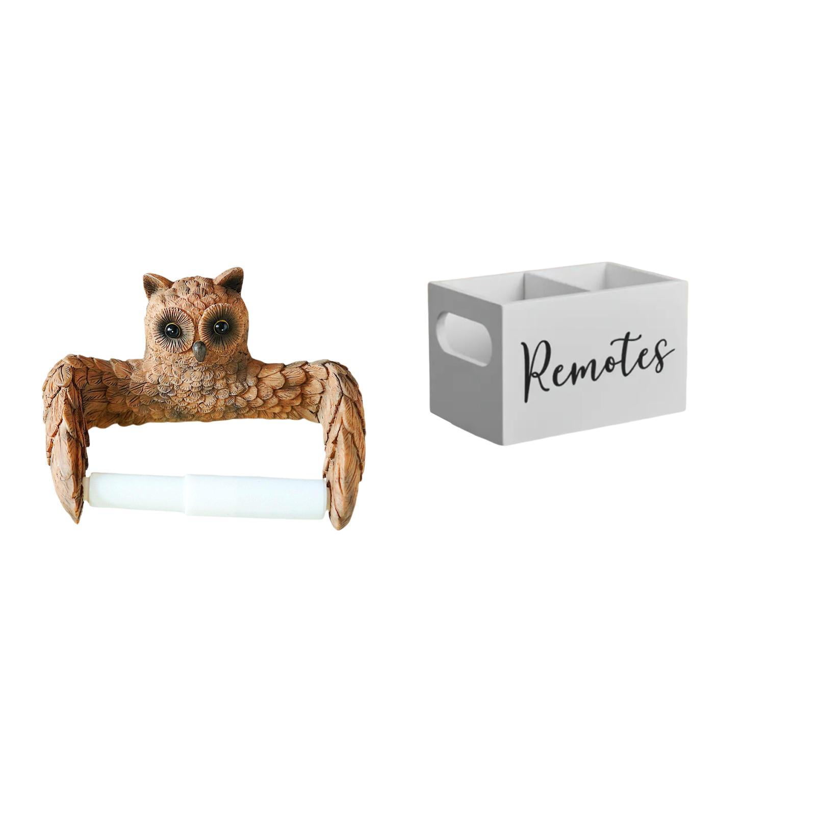 CoudarTitie Creative Owl Toilet Paper And Remote Control Holder Cartoon ...