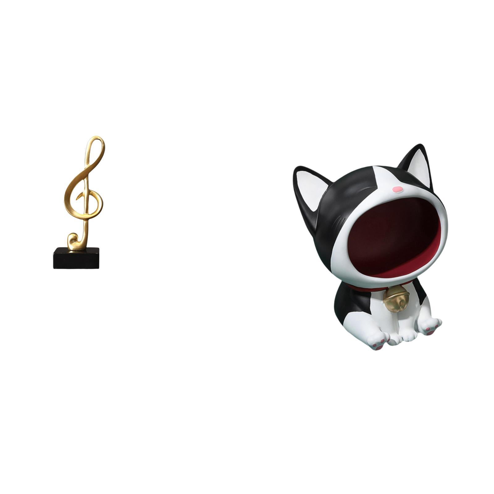 CoudarTitie Creative Resin Cat Music Note Sculpture Figurine Ornament ...