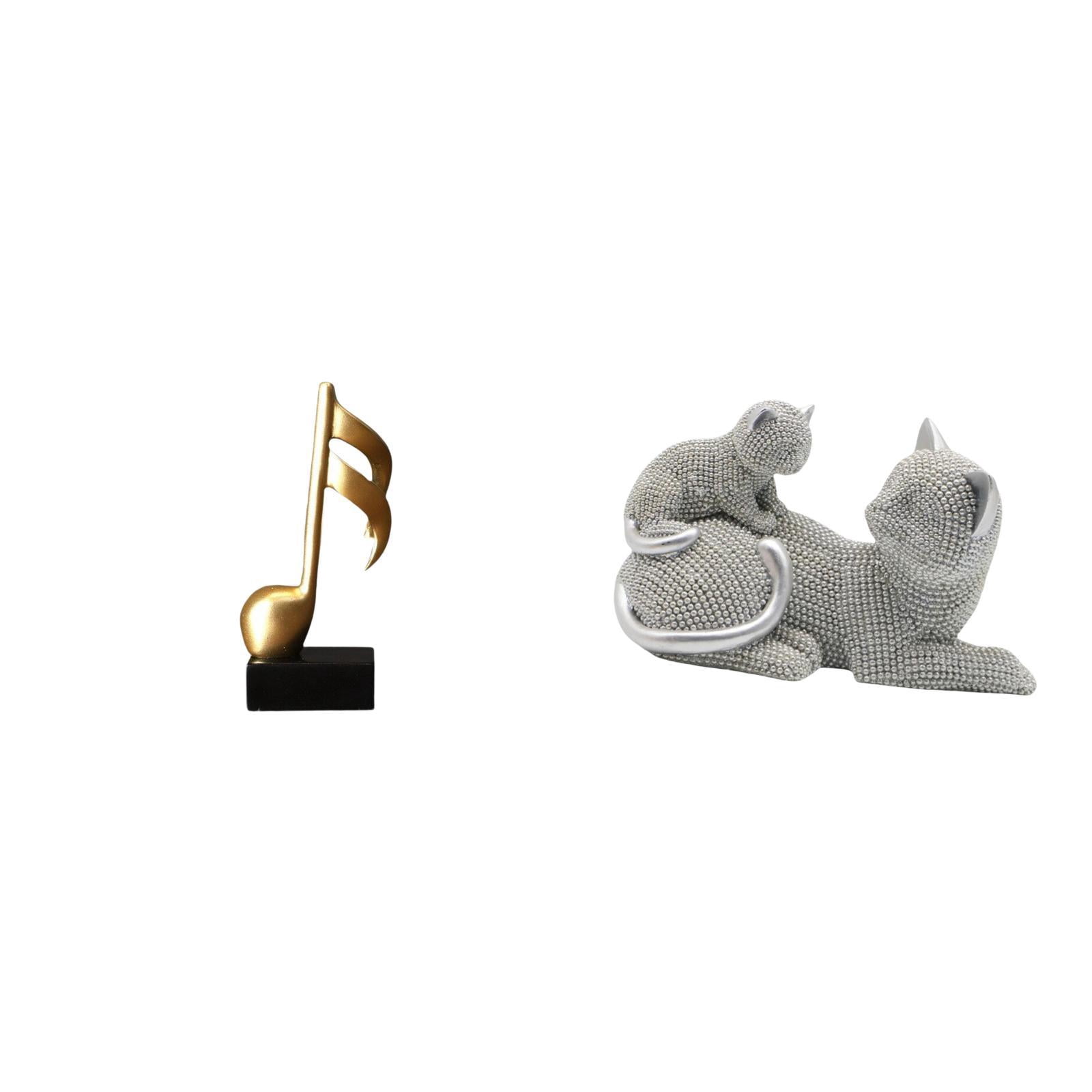CoudarTitie Creative Resin Cat Music Note Sculpture Tabletop Ornament ...