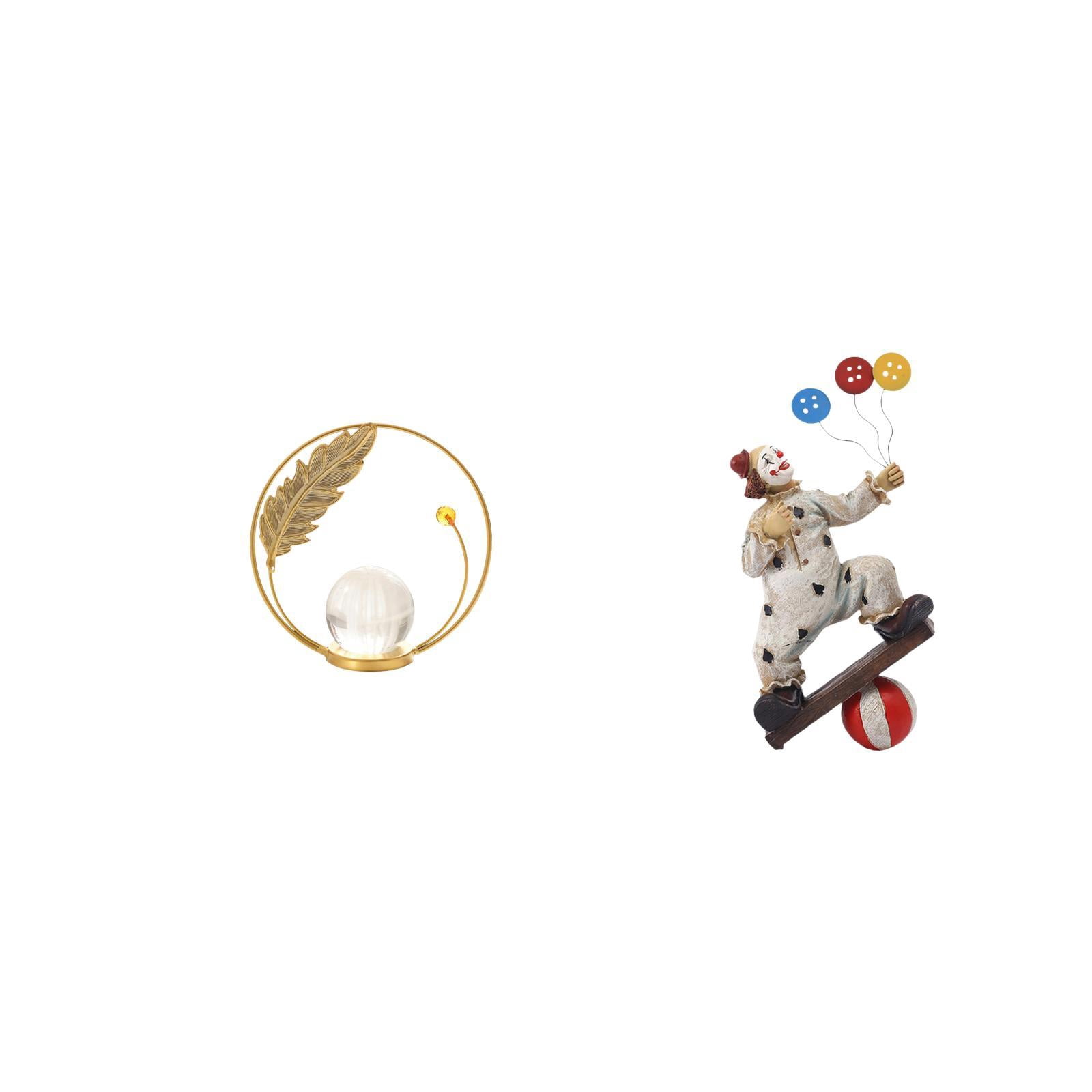 CoudarTitie Crystal Clown Ball Metal Sculpture Figurine Desk Ornament ...