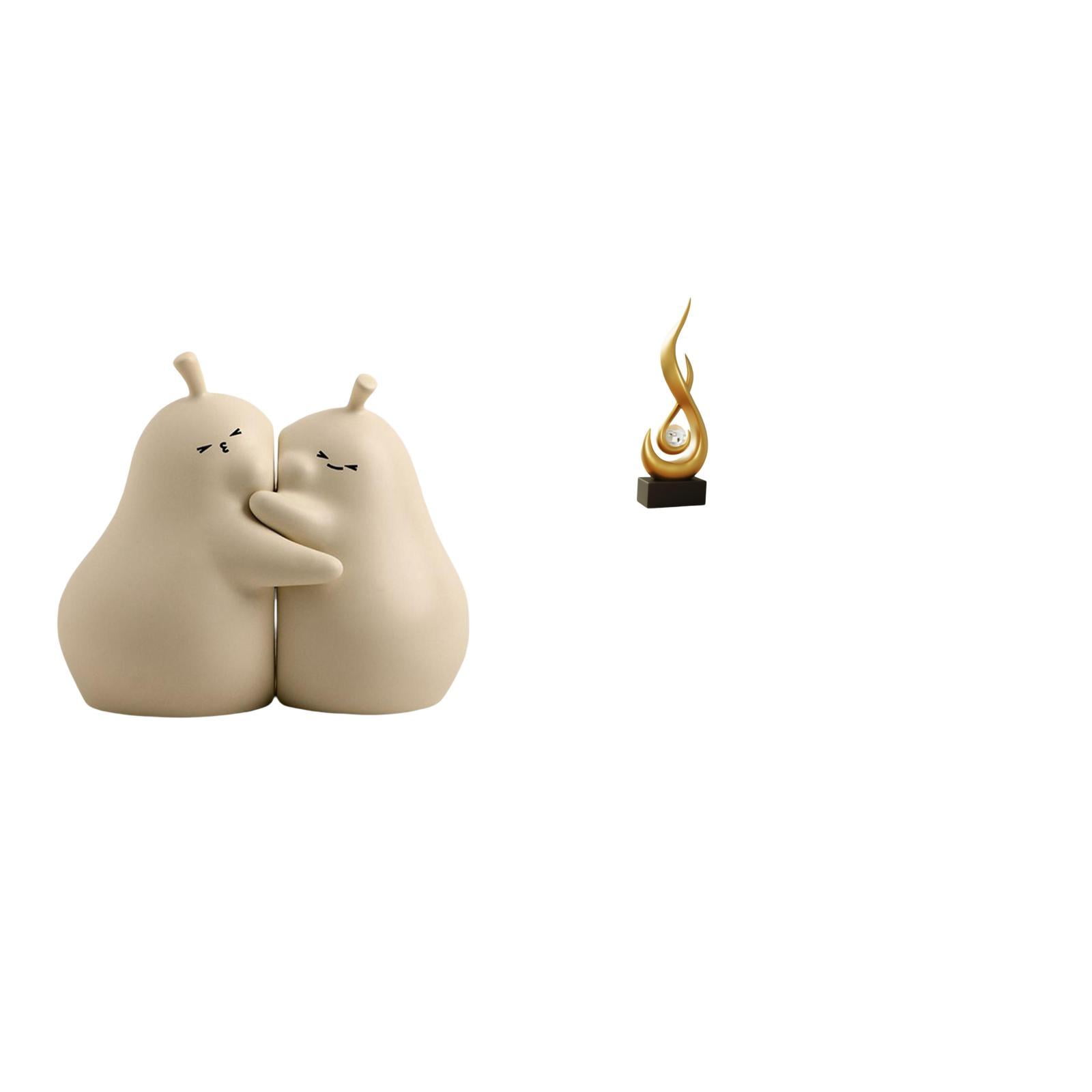 CoudarTitie Decorative Bookends Abstract Art Statue Book Ends Holders ...