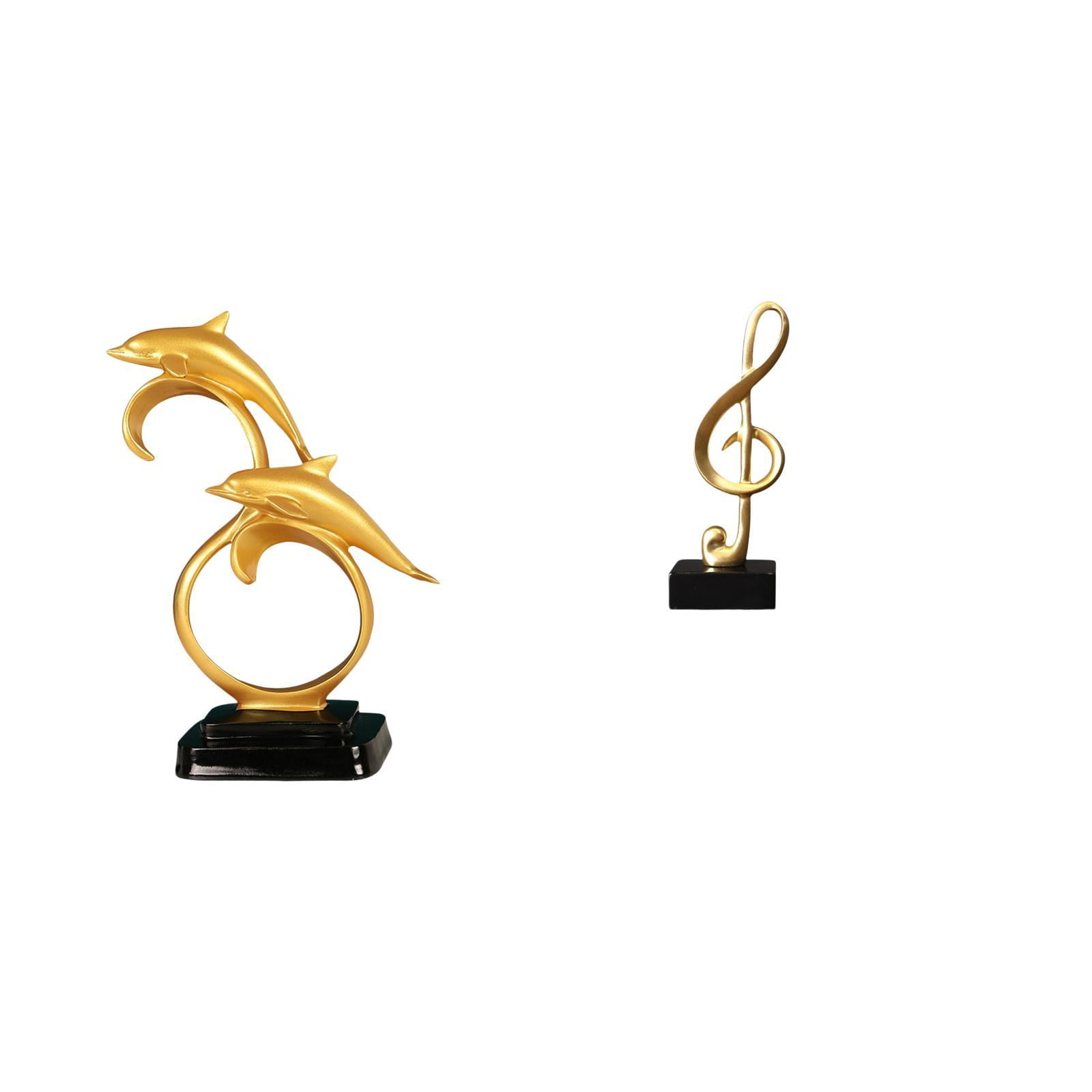 CoudarTitie Dolphin Figurine Resin Desktop Sculpture Music Note ...