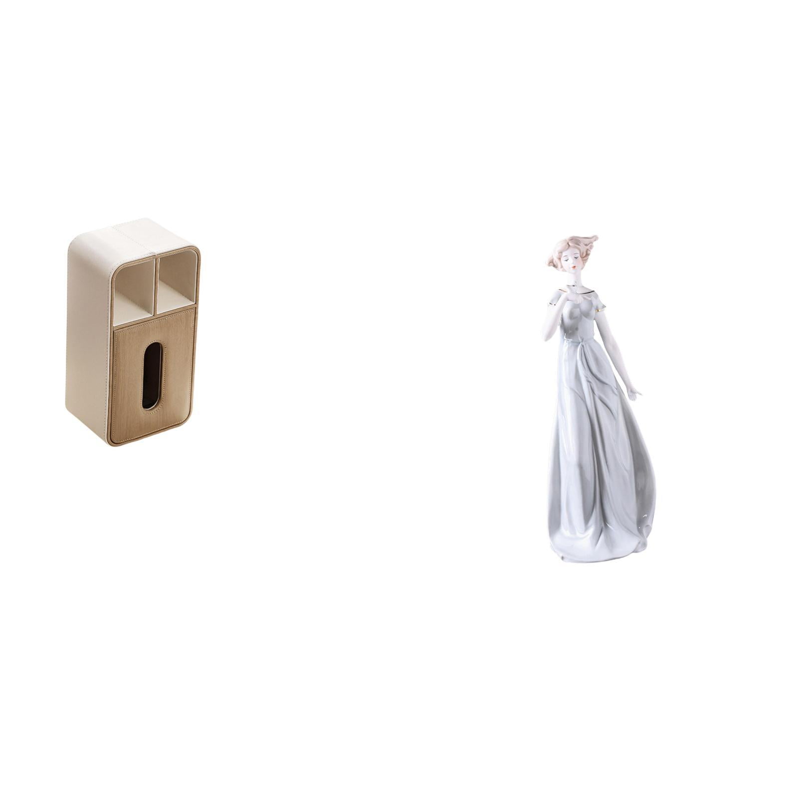 CoudarTitie Elegant Ceramic Tissue Dispenser Box with Nordic Girl ...