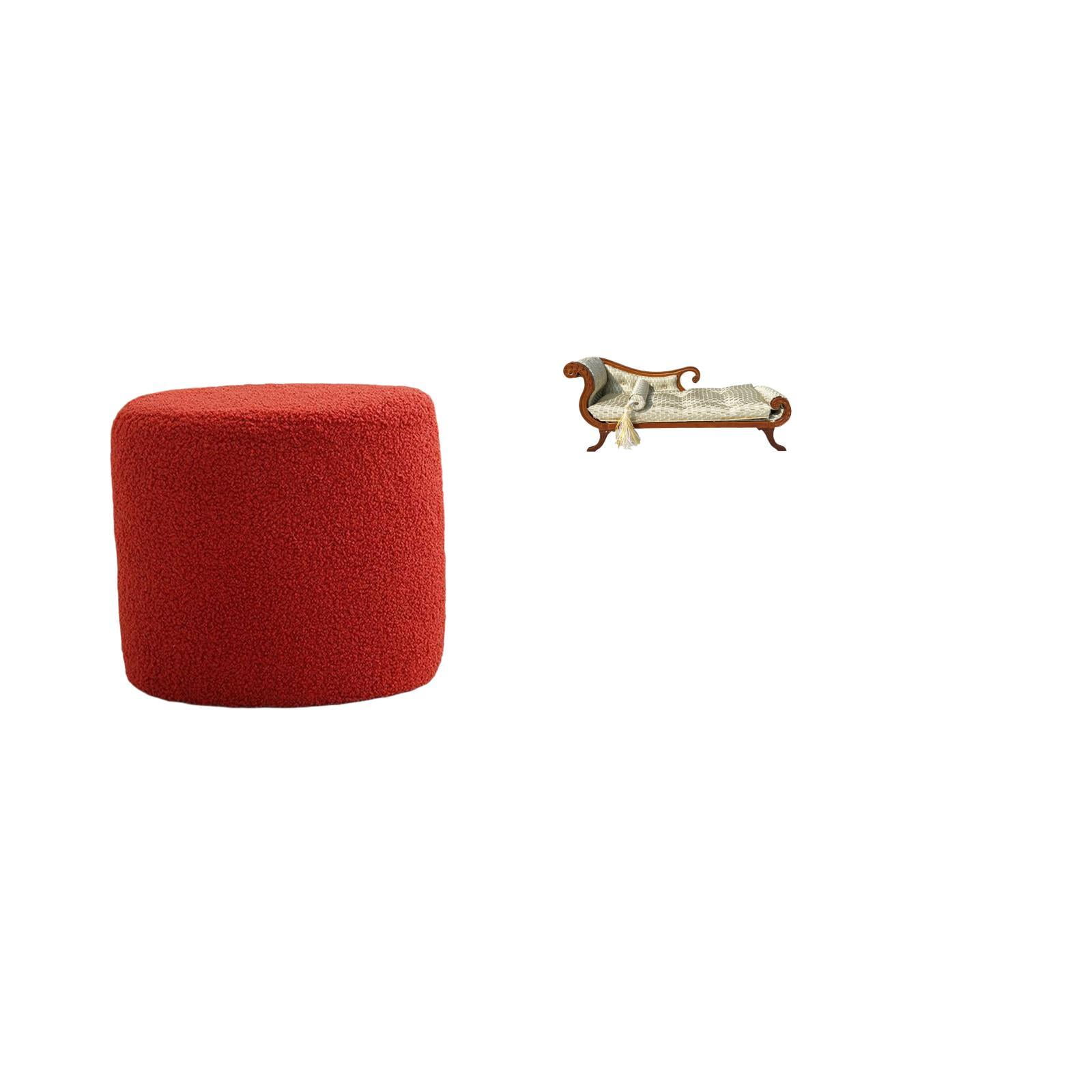 CoudarTitie Elegant Cylinder Ottoman Footstool and Miniature Wooden ...