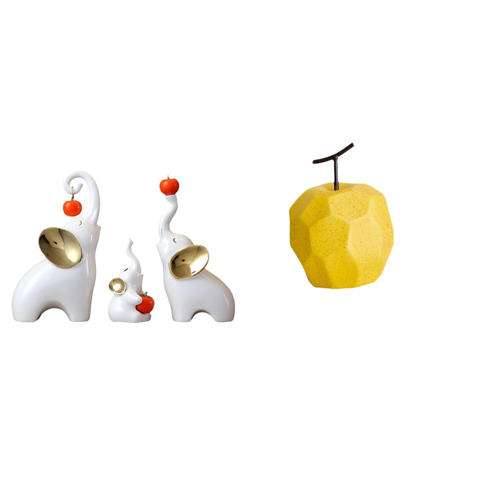 CoudarTitie Elegant Elephant Family and Geometric Porcelain Fruit ...