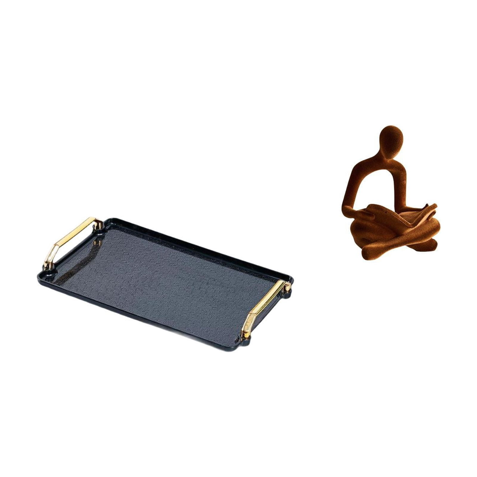 CoudarTitie Elegant Rectangular Serving Tray Table with Abstract Human ...