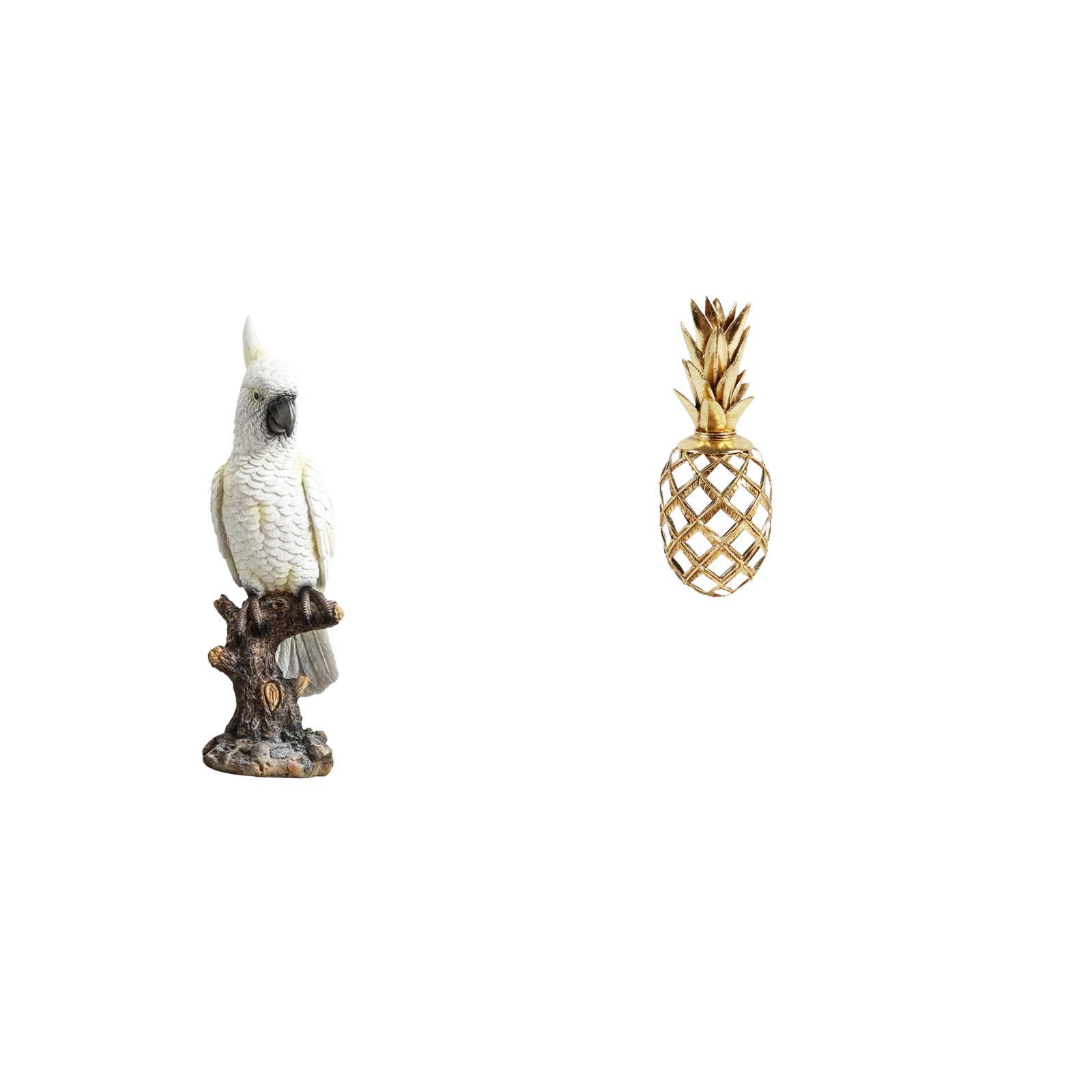 CoudarTitie Elegant Resin Parrot Tabletop Sculpture Gold Color Animal ...