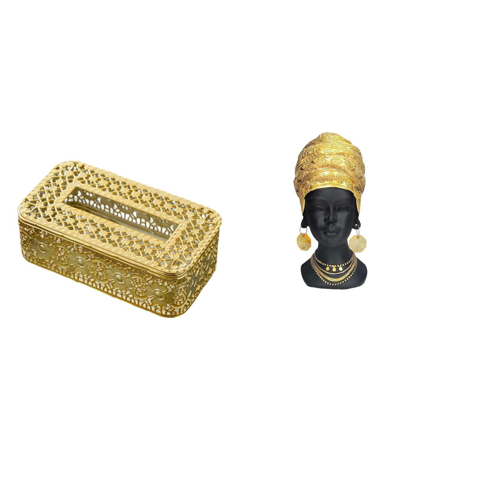 CoudarTitie Elegant Tissue Box Holder Inspired by African Woman Statue ...