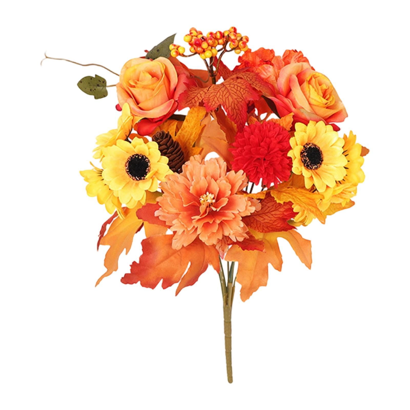 CoudarTitie Fall Artificial Flower Bouquet Autumn Floral Arrangement ...