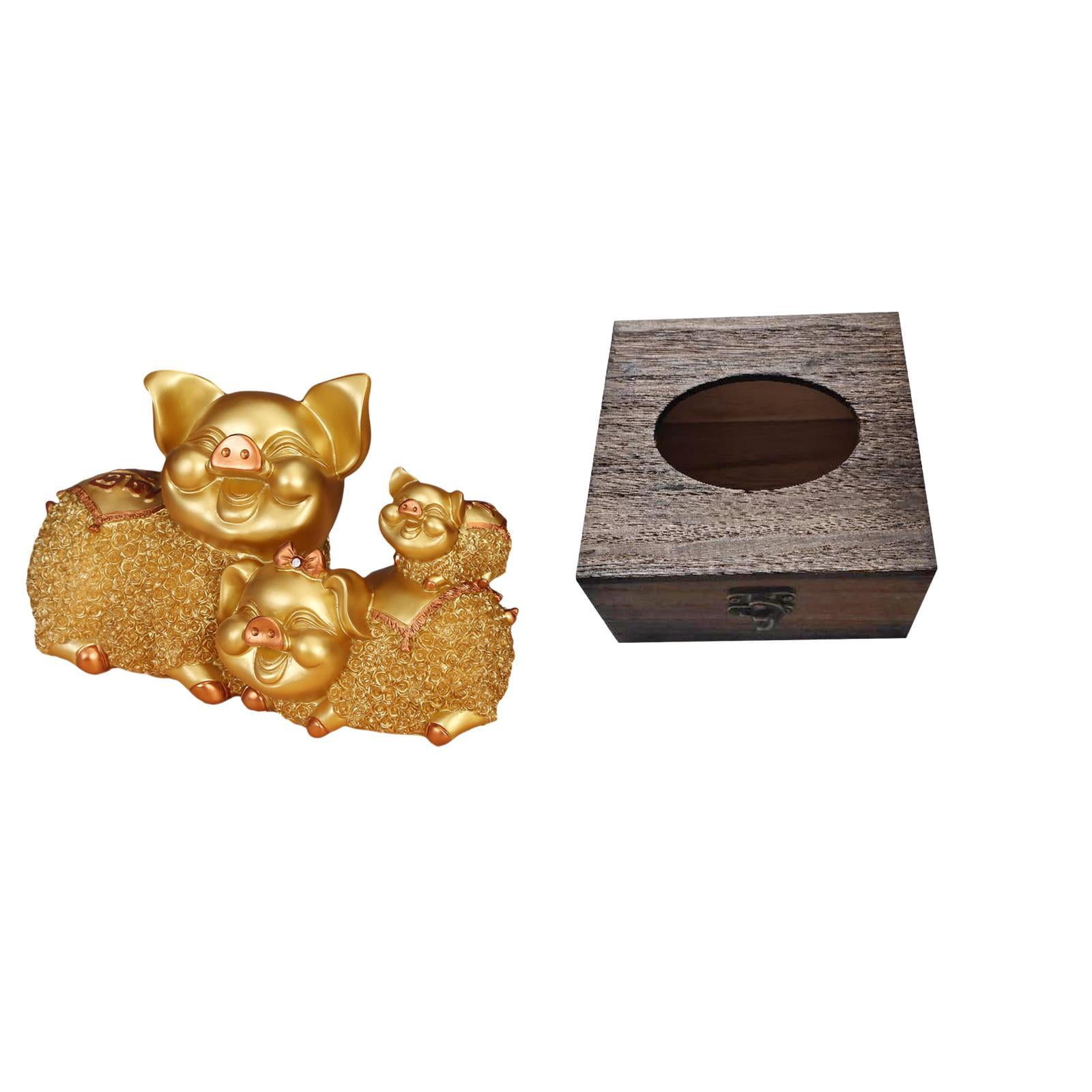 CoudarTitie Figurine Desktop Figurine Wooden Retro Tissue Box Animal ...