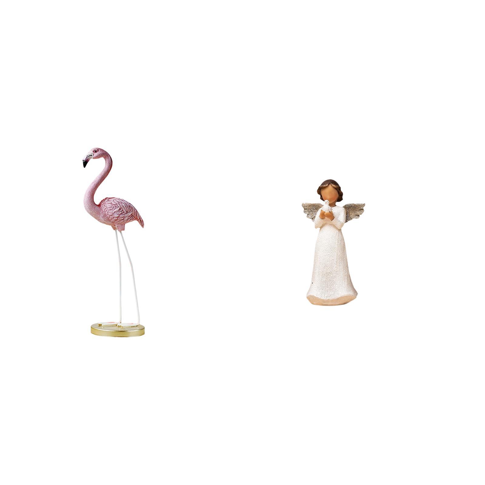 CoudarTitie Flamingo Angel Resin Statue Bird Cherub Sculpture Home ...