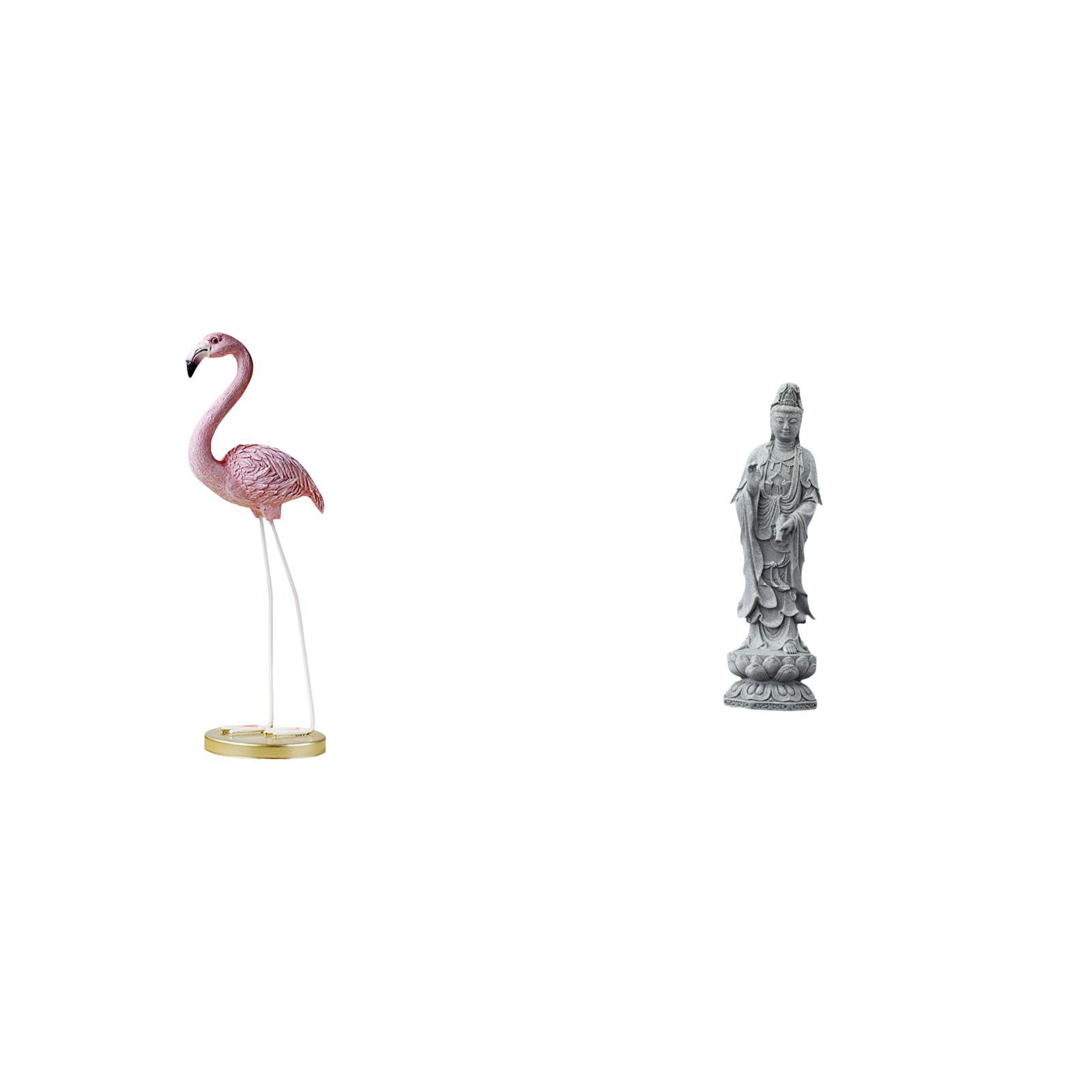 CoudarTitie Flamingo Resin Statue Bird Sculpture Home Decor Fireplace ...
