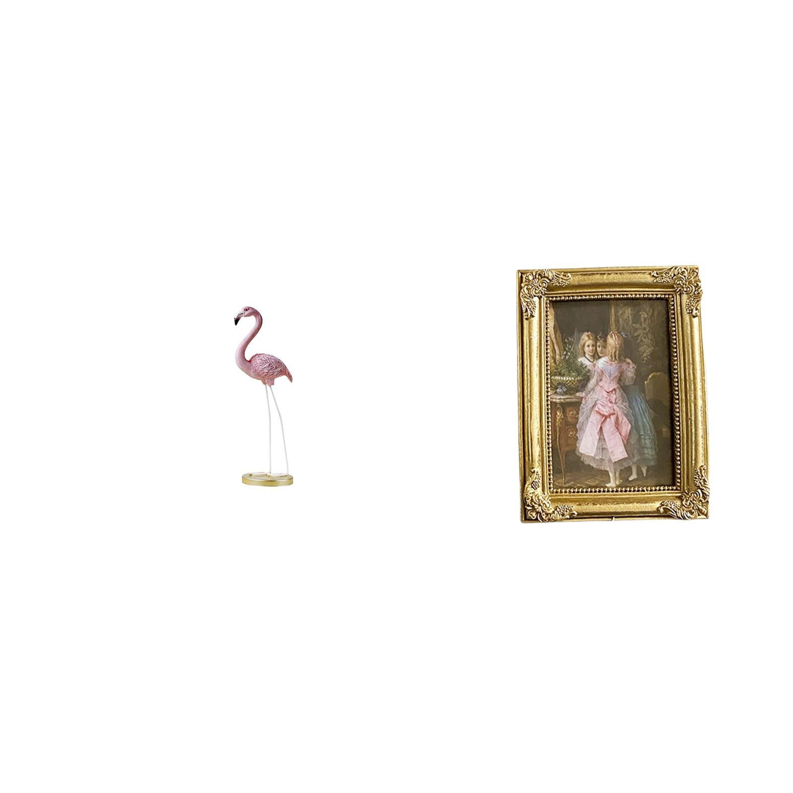 CoudarTitie Flamingo Resin Statue Bird Sculpture Home Decor Fireplace ...