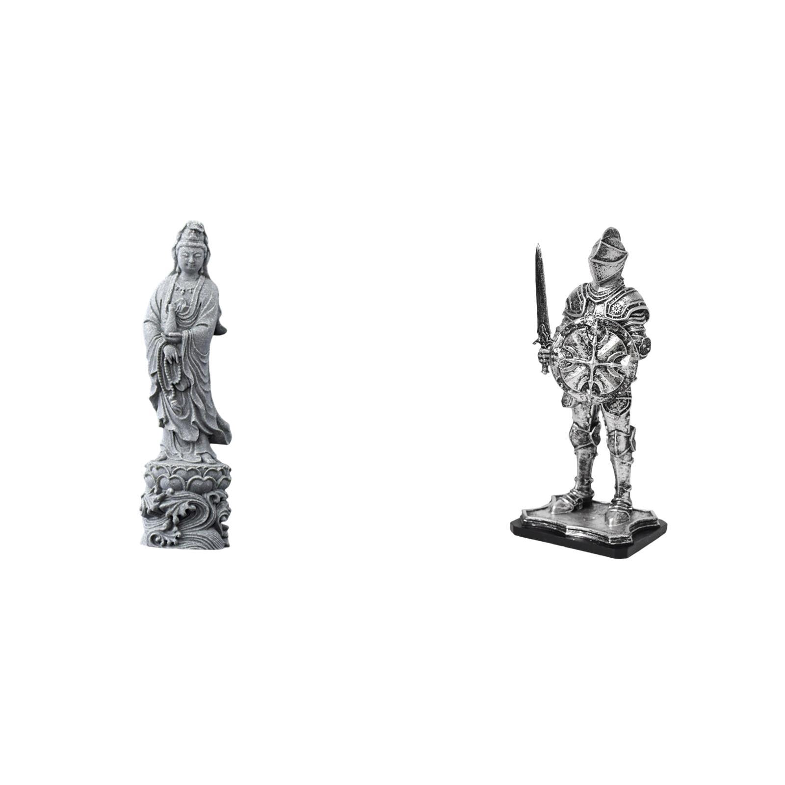 CoudarTitie Guan Yin Knight Statue Stone Ornament Collectible Chinese ...