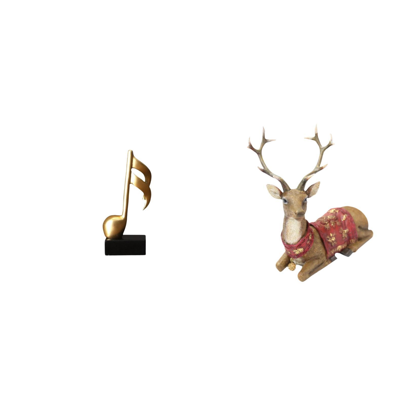 CoudarTitie Harmonious Reindeer Note Sculpture Creative Resin Elk ...