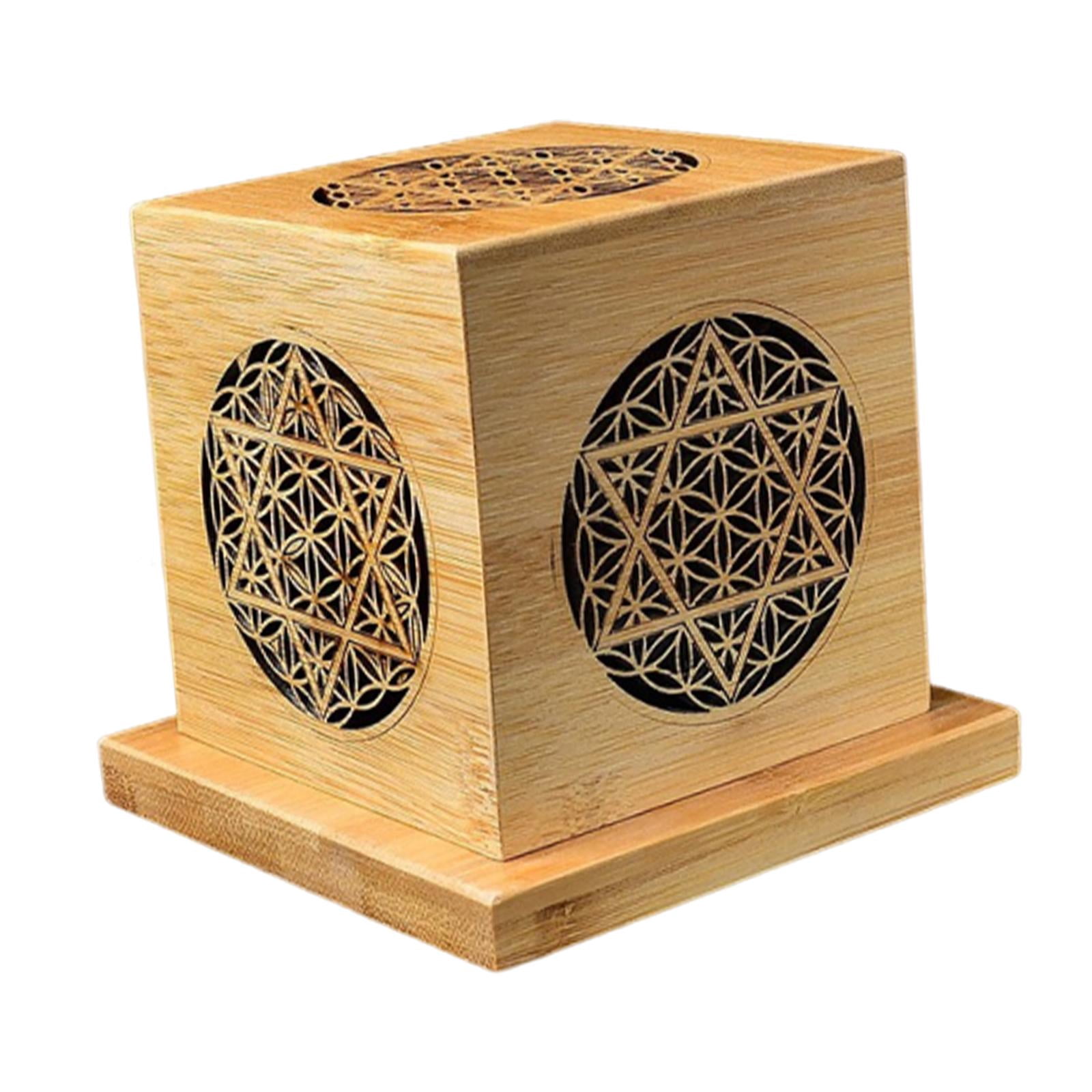 CoudarTitie Hollow Design Incense Burner Box Wooden Incense Holder ...