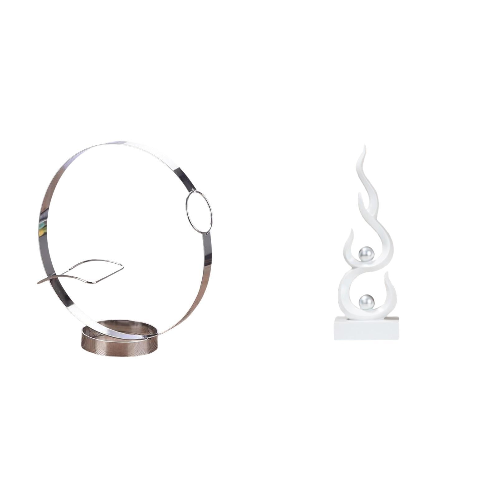 CoudarTitie Iron Wine Bottle Holder Racks Abstract Fire Statue Resin ...