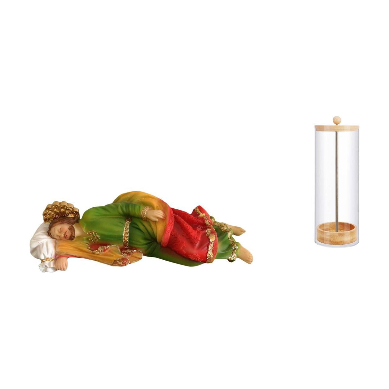 CoudarTitie Joseph Statue Resin Figurine Straw Holder Acrylic Straw ...