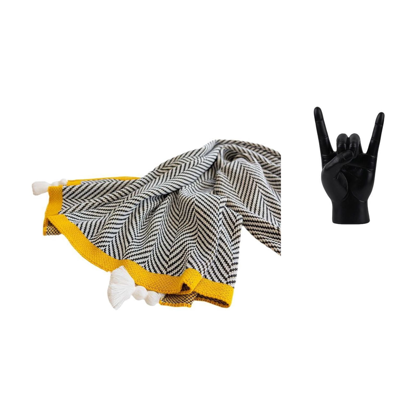 CoudarTitie Knitted Throw Blanket Nordic Farmhouse Decorative Blanket ...