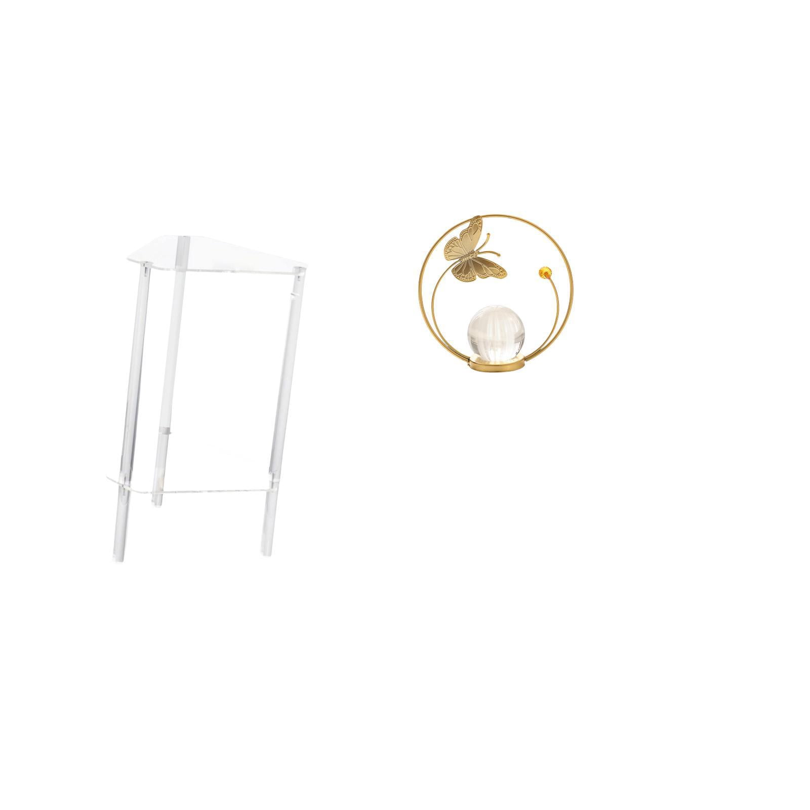CoudarTitie Minimalist Clear Acrylic Side Table with Crystal Ball ...