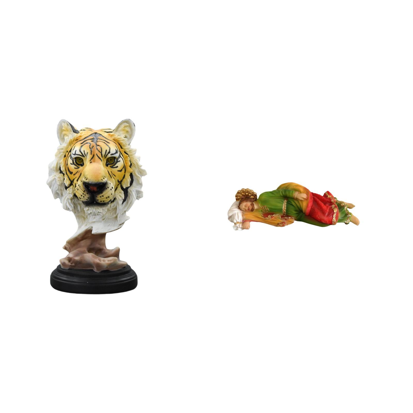 CoudarTitie Modern Animal Tiger Head Sculpture Figurine and Joseph ...