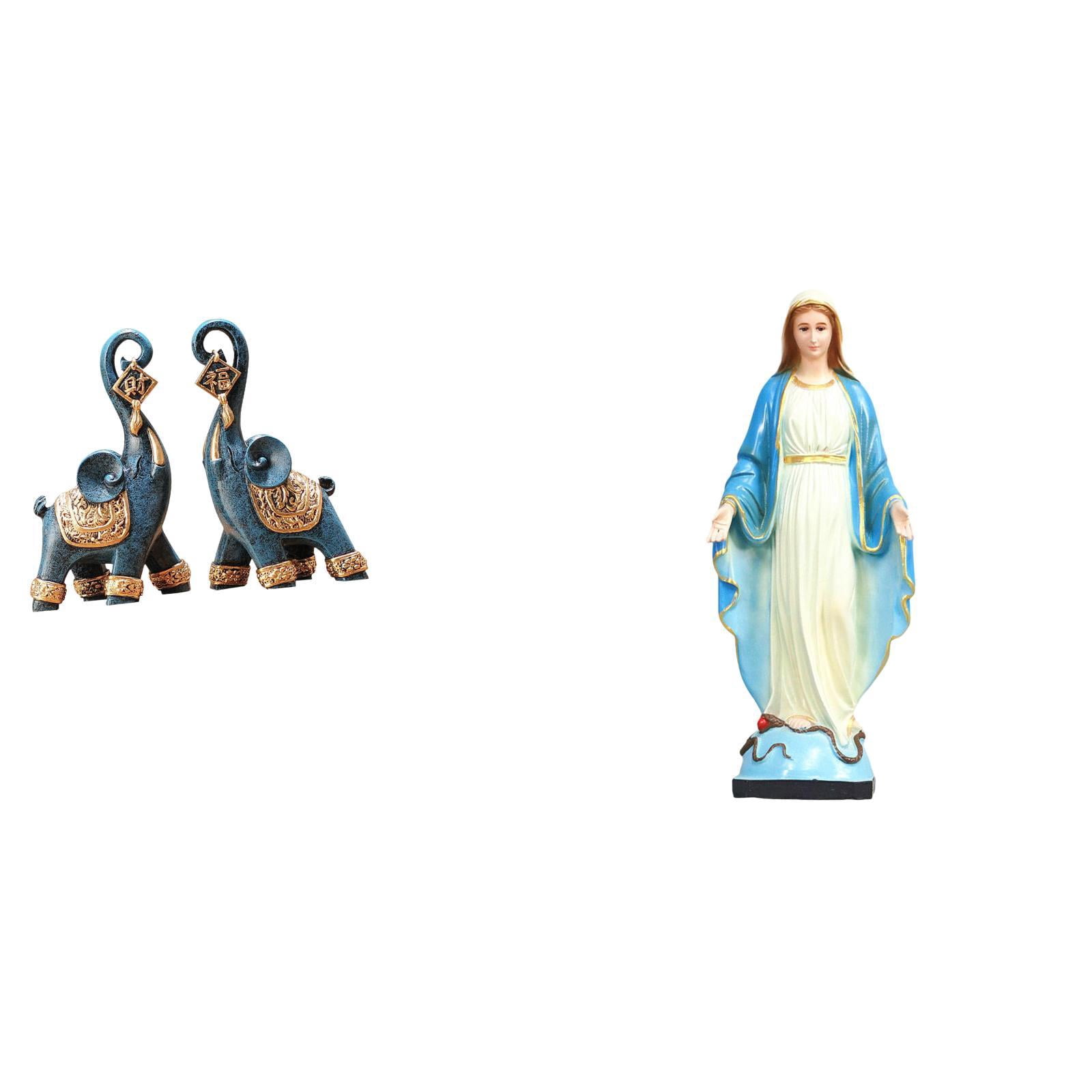 CoudarTitie Modern Resin Elephant and Lady of Figurine Sculpture Art ...