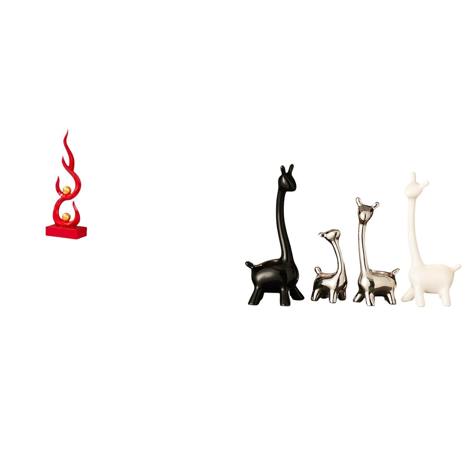 CoudarTitie Modern Resin Flame Giraffe Statue Creative Abstract Fire ...