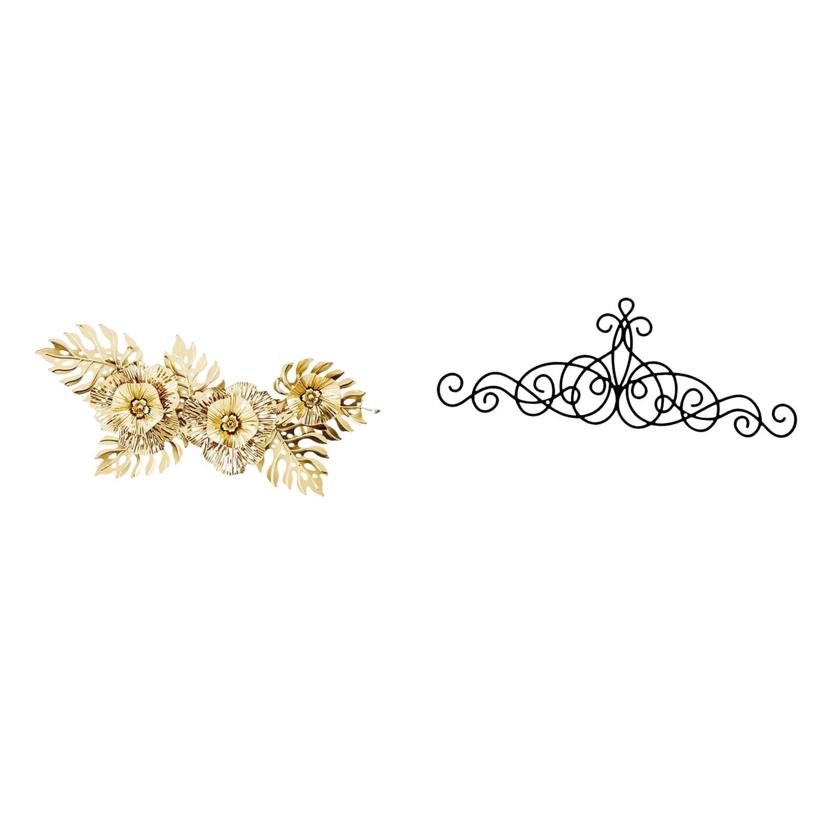 CoudarTitie Nordic Scroll Metal Wall Art Decor Plaque Sculpture Flower ...